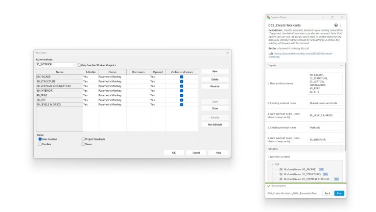 Create worksets with Dynamo | Parametric Monkey