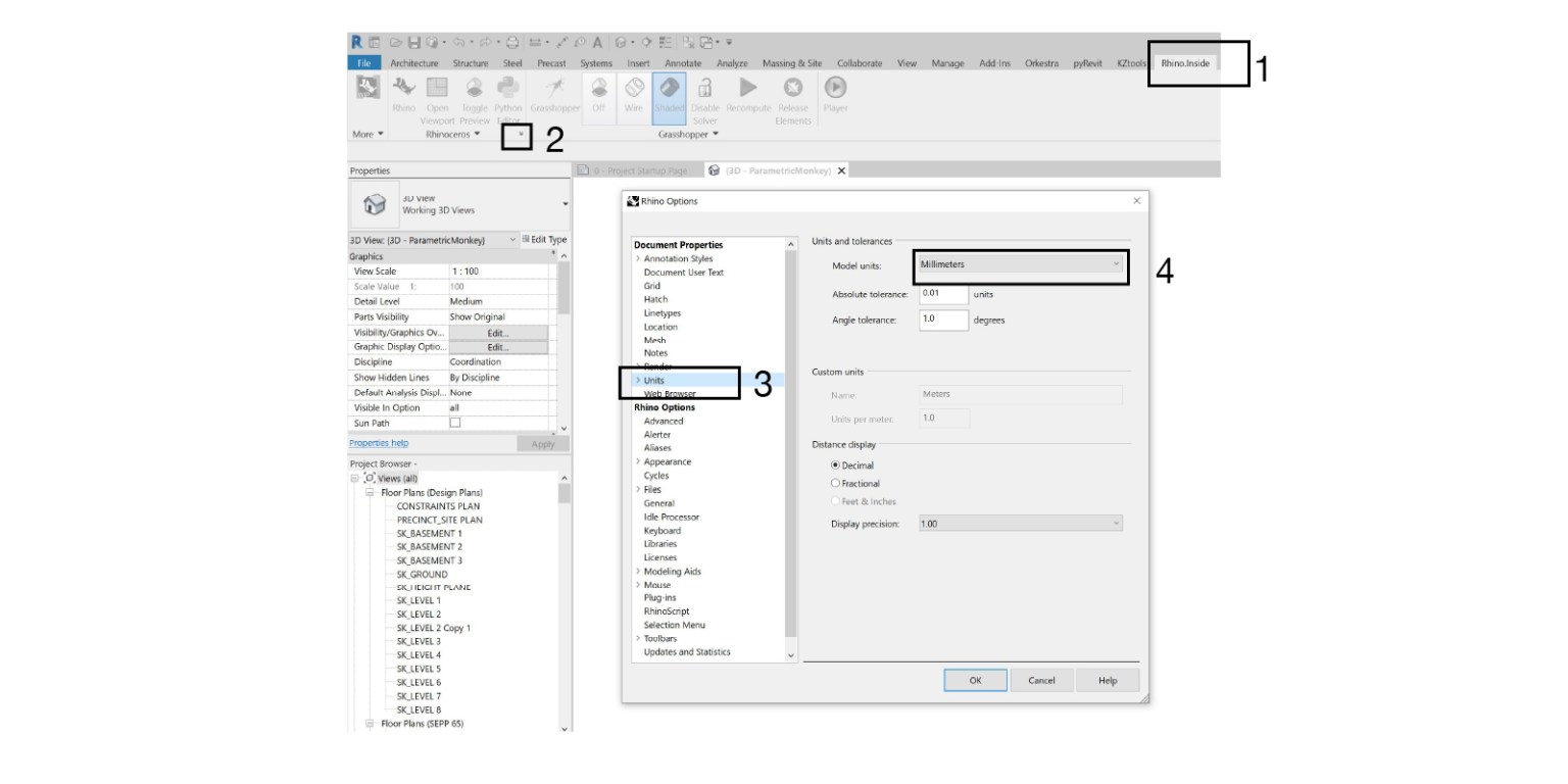 Rhino.Inside Revit installation | Parametric Monkey